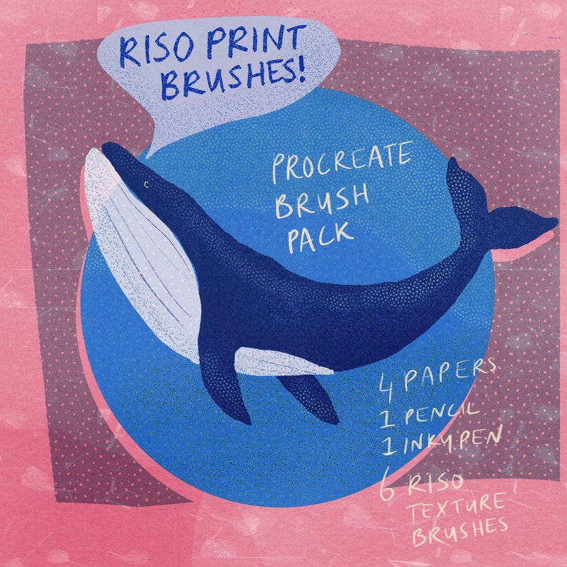 Procreate Brushes Risoprint Pack With 12 Brushes - Etsy