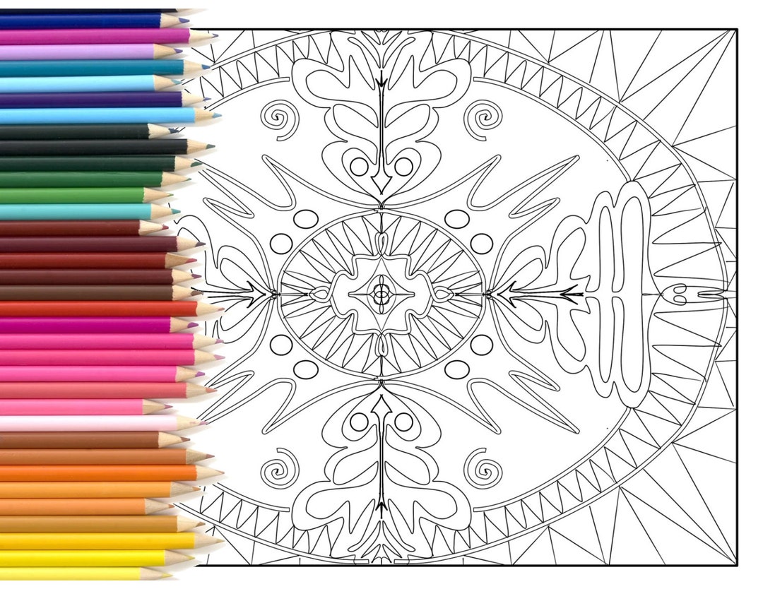 Indian Pattern Zentangle Coloring Page, Printable Art Hand Made ...