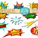 Digital Clip Art Vector Comic Book Superhero Text Personal and ...