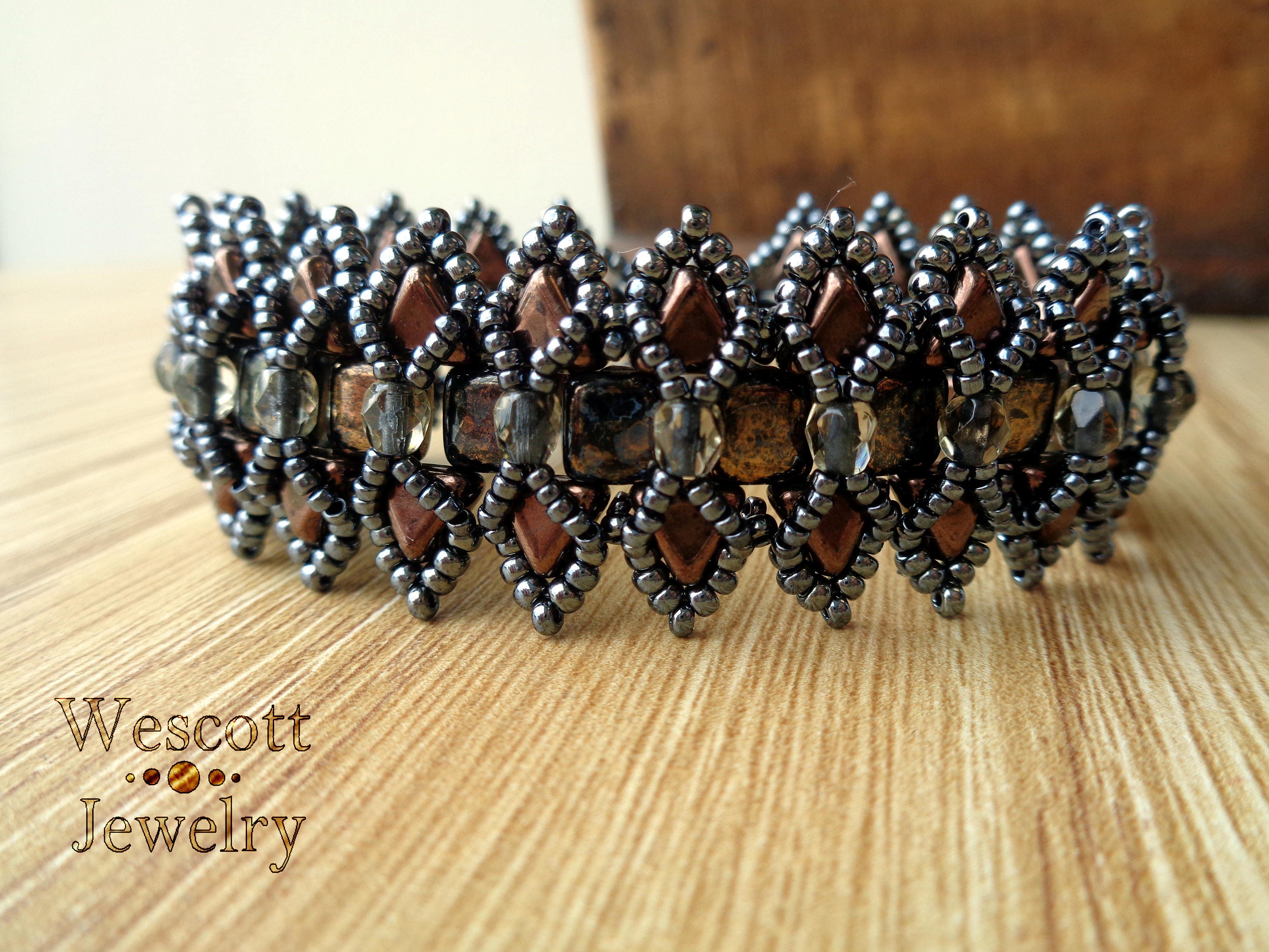 Beadweaving Pattern for Two Years Cuff With Kheops Puca and - Etsy Canada