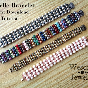 Beadweaving Pattern for Norelle Bracelet Cuff With Druks or Swarovski ...