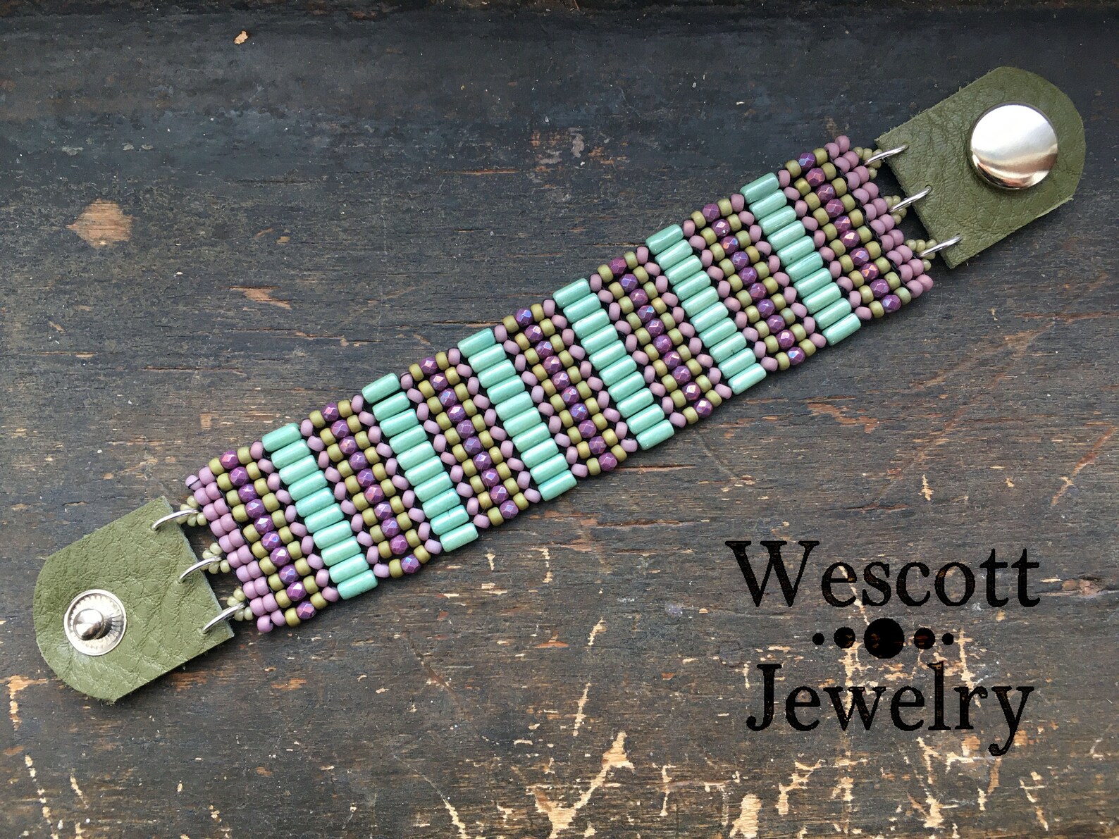 River Reed Bracelet in Lavender and Sage Green With Crystals - Etsy