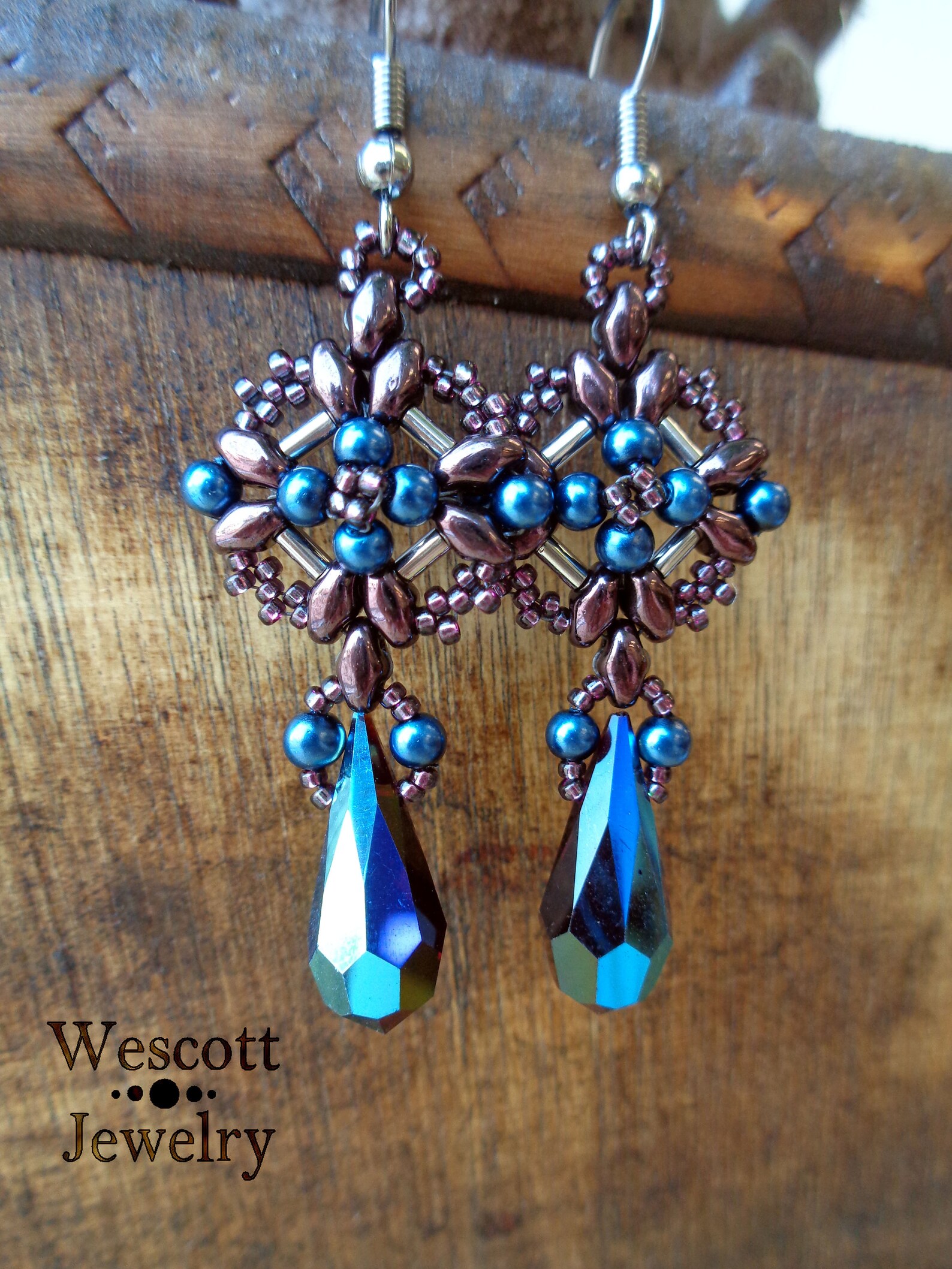 Beadweaving Pattern for Dainty Duo Drops Earrings and Pendants With ...