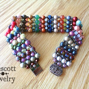 Beadweaving Pattern for Norelle Bracelet Cuff With Druks or Swarovski ...