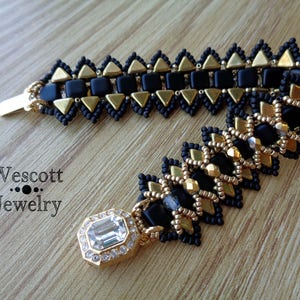 Beadweaving Pattern for Two Years Cuff With Kheops Puca and Czechmate ...