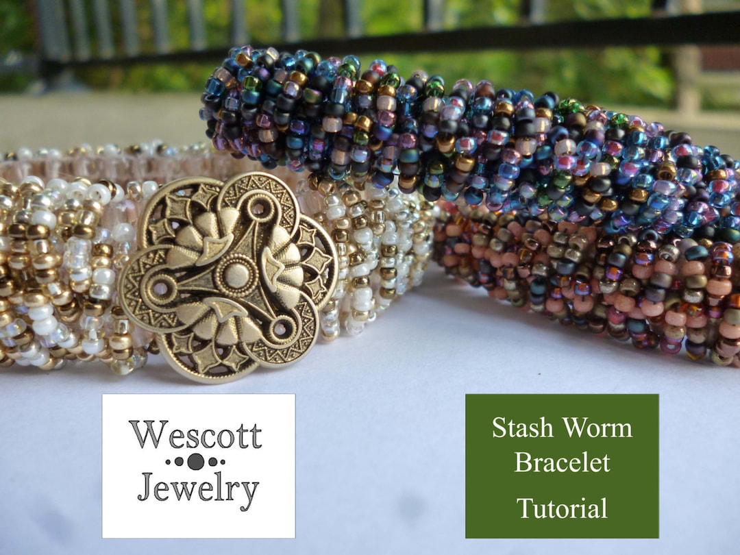 Beadweaving Pattern: Stash Worm Seed Bead Bracelet Tutorial (PDF ...