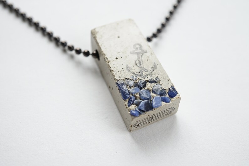 Concrete Jewelry-cast Concrete Rectangular Pendant Necklace - Etsy