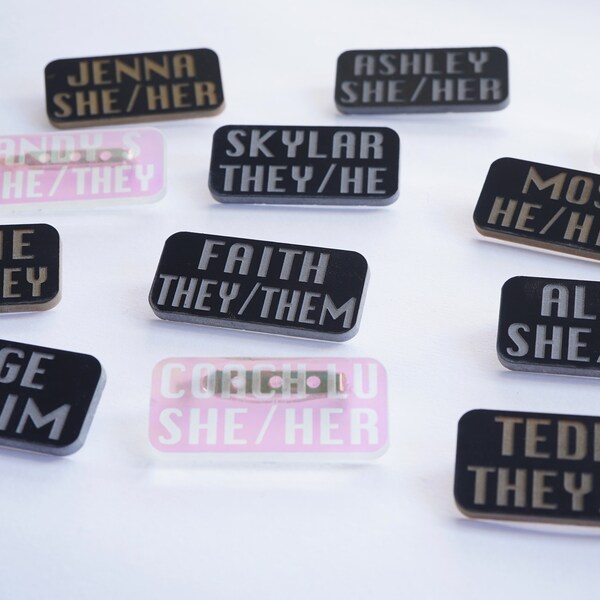 Pronoun Pins Custom - Etsy
