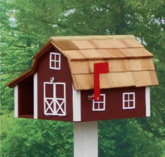 Amish Mailbox Combo Painted Mailbox Cedar Roof With Newspaper - Etsy