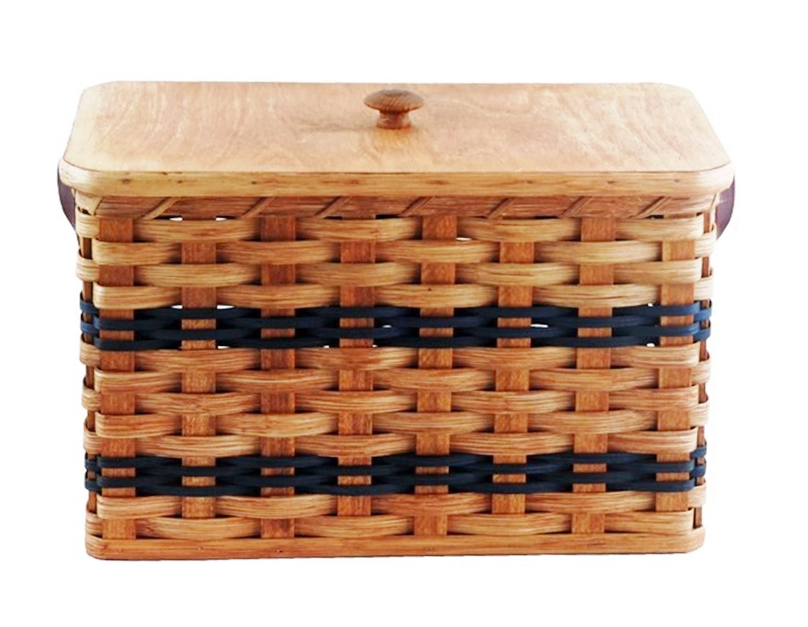 Amish Bread Box Storage Solid Oak Bottom and Lid Leather - Etsy