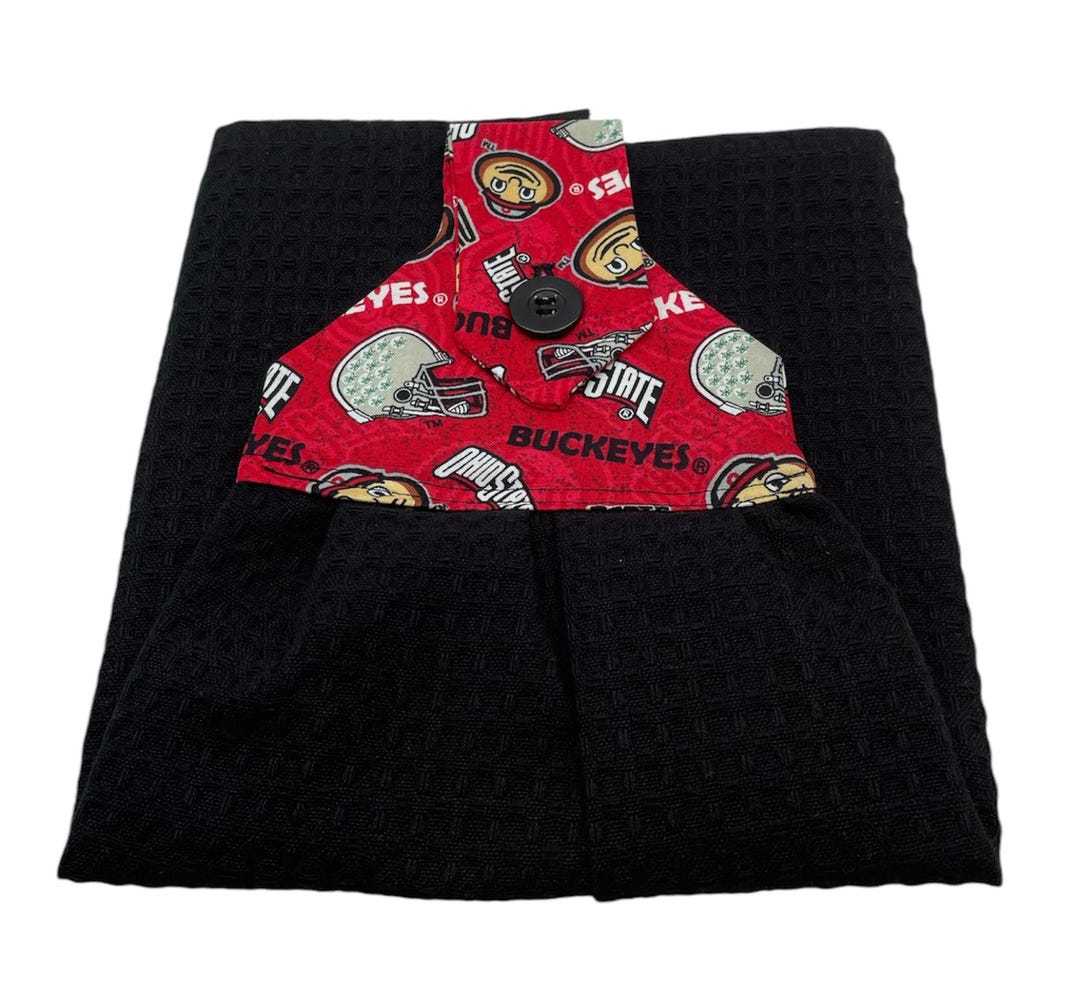 Ohio State Buckeyes Hanging Dishtowel Black Towel Ohio State Fabric ...