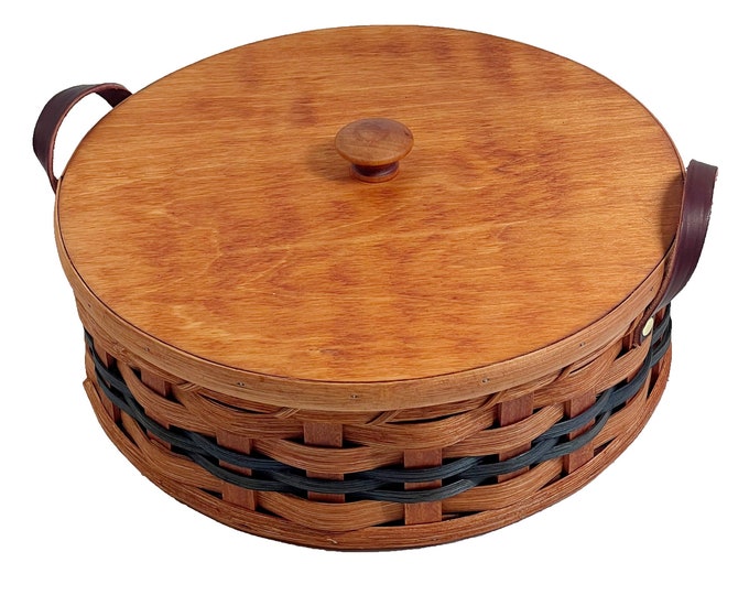 Vintage Longaberger Woven Slat Basket With Handles Pie Basket - Etsy