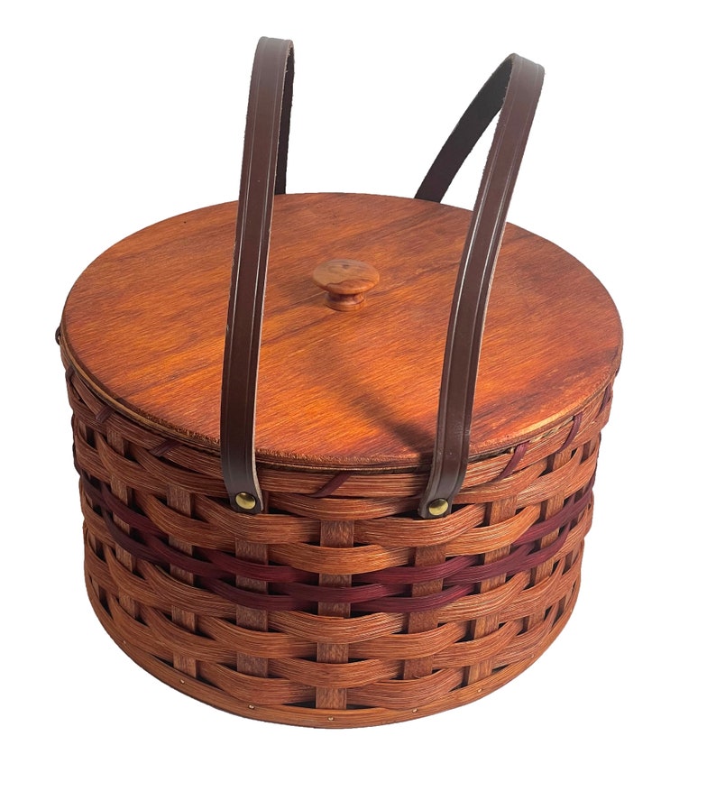 Amish Double Pie Carrier Basket Gingerich Style Round Oak - Etsy