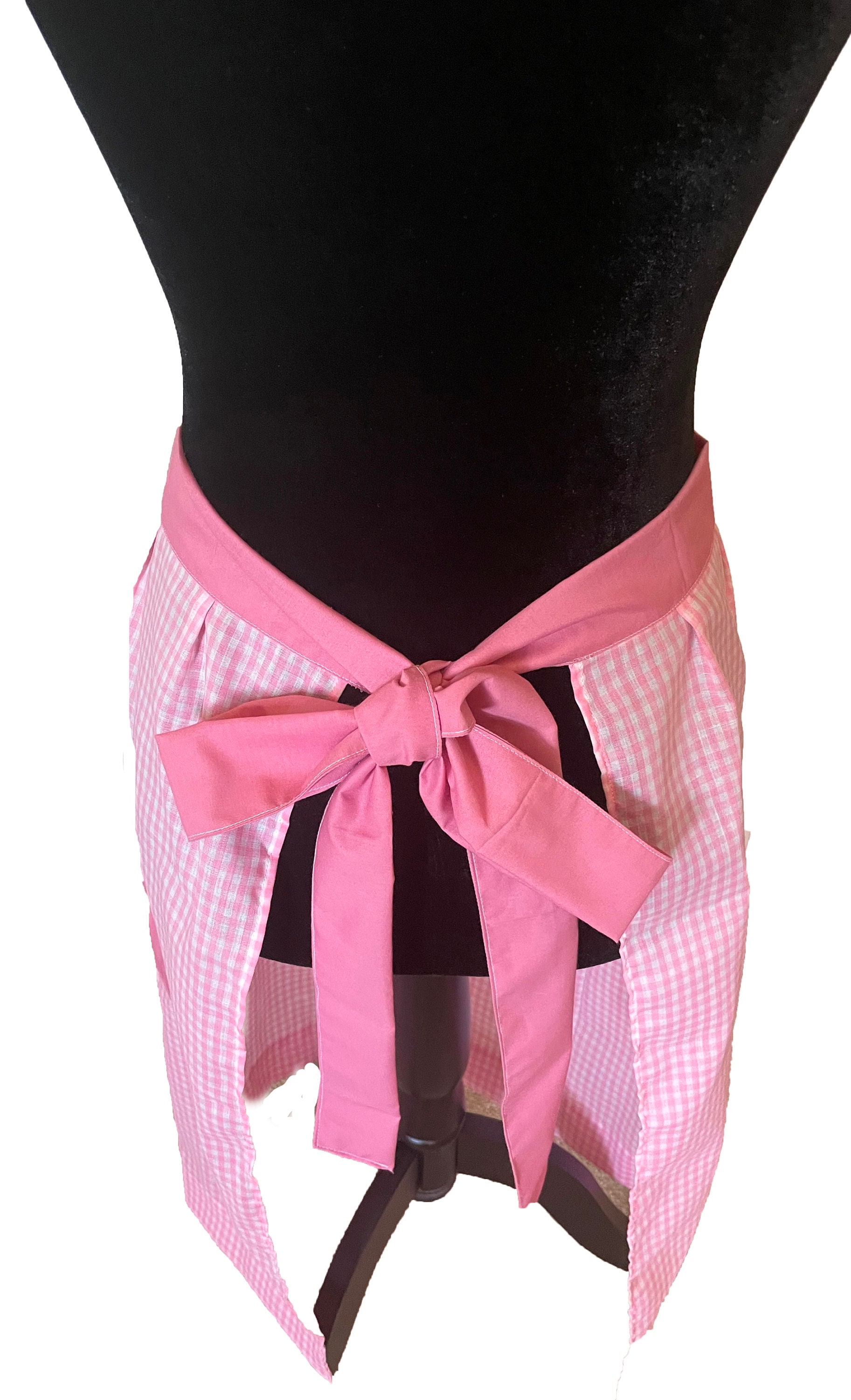 Amish Apron Handmade Adult Size in Pink and White Gingham With - Etsy