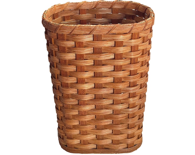 Amish Baskets Waste Basket Small Handmade Oval Office Paper Bin Solid ...