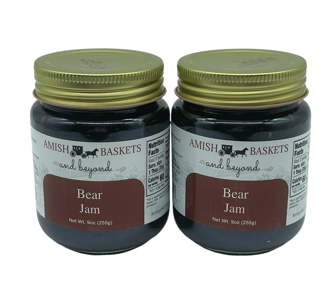 Amish Bear Jam Non GMO Vegan All Natural - 9 Oz - 2 Jars - Etsy