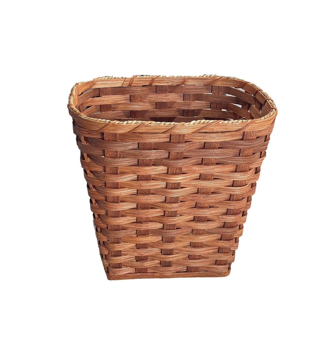 Amish Baskets Waste Basket Small Handmade Square Office Paper Bin Solid ...