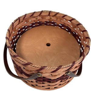 Amish Double Pie Carrier Basket Gingerich Style Round With Leather ...