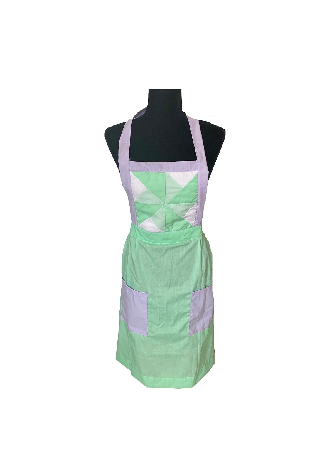 Amish Apron Handmade Adult Size in Purple and Green With Quilted Bodice ...
