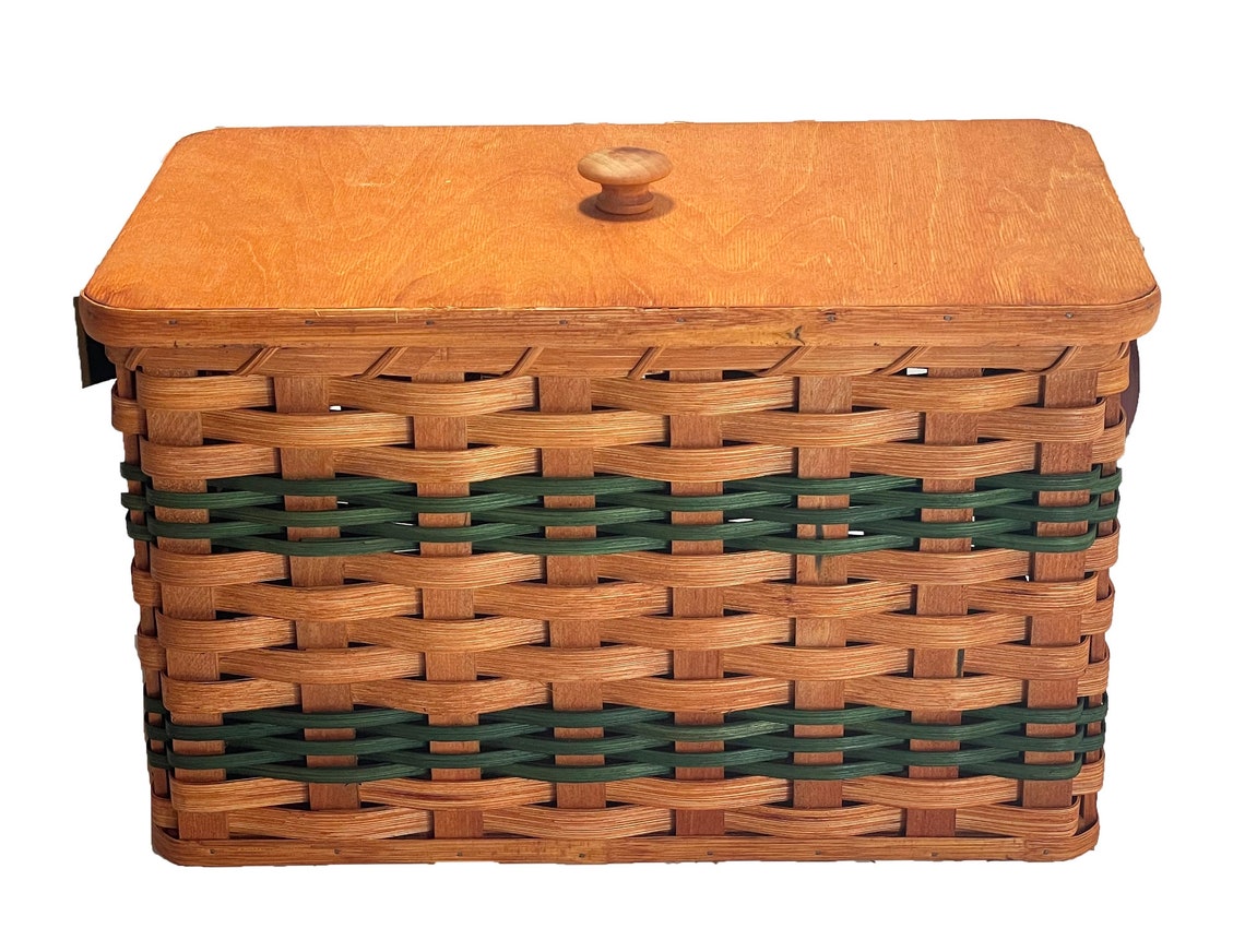 Amish Bread Box Storage Solid Oak Bottom and Lid Leather - Etsy