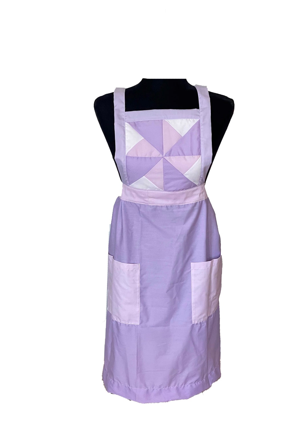 Amish Apron Handmade Adult Apron in Lilac and Lavender With - Etsy