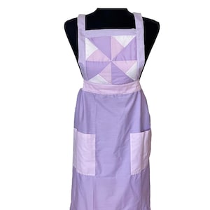 Amish Apron Handmade Adult Apron in Lilac and Lavender With - Etsy