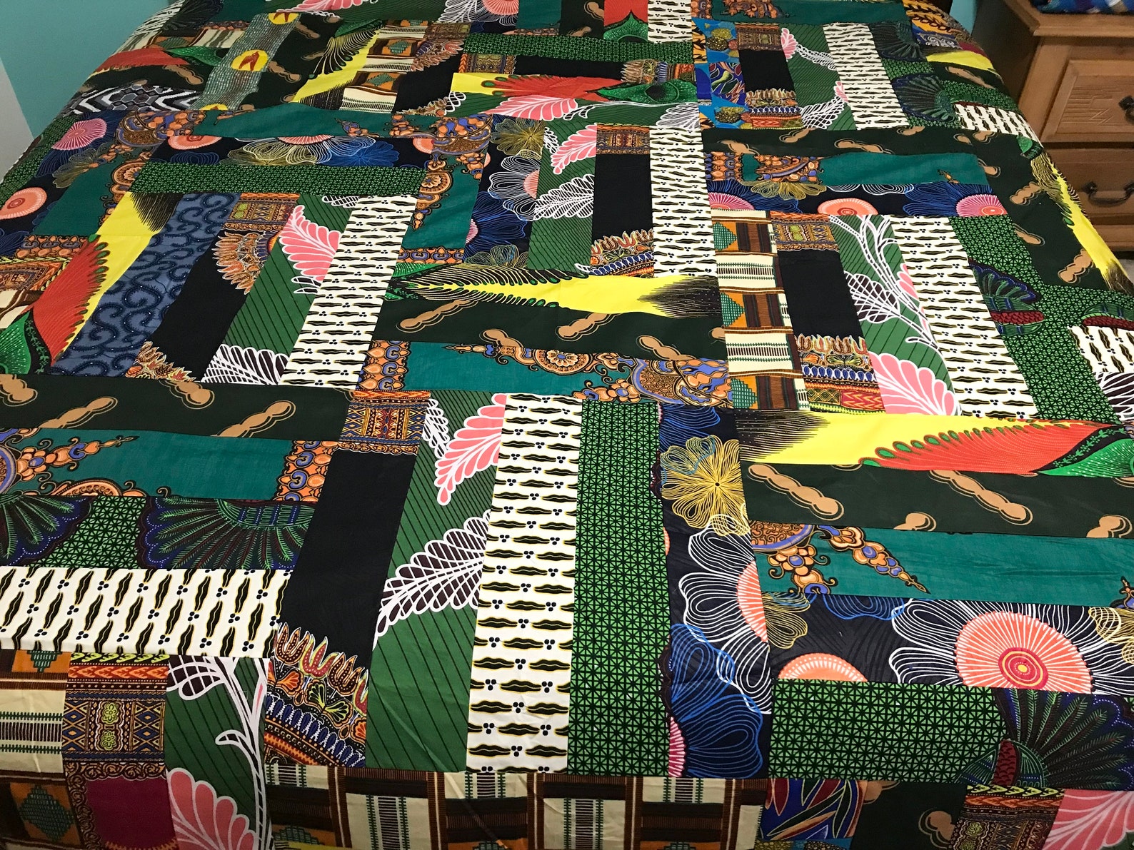 African Print Patchwork Quilt/ King Size/ Heirloom/ - Etsy