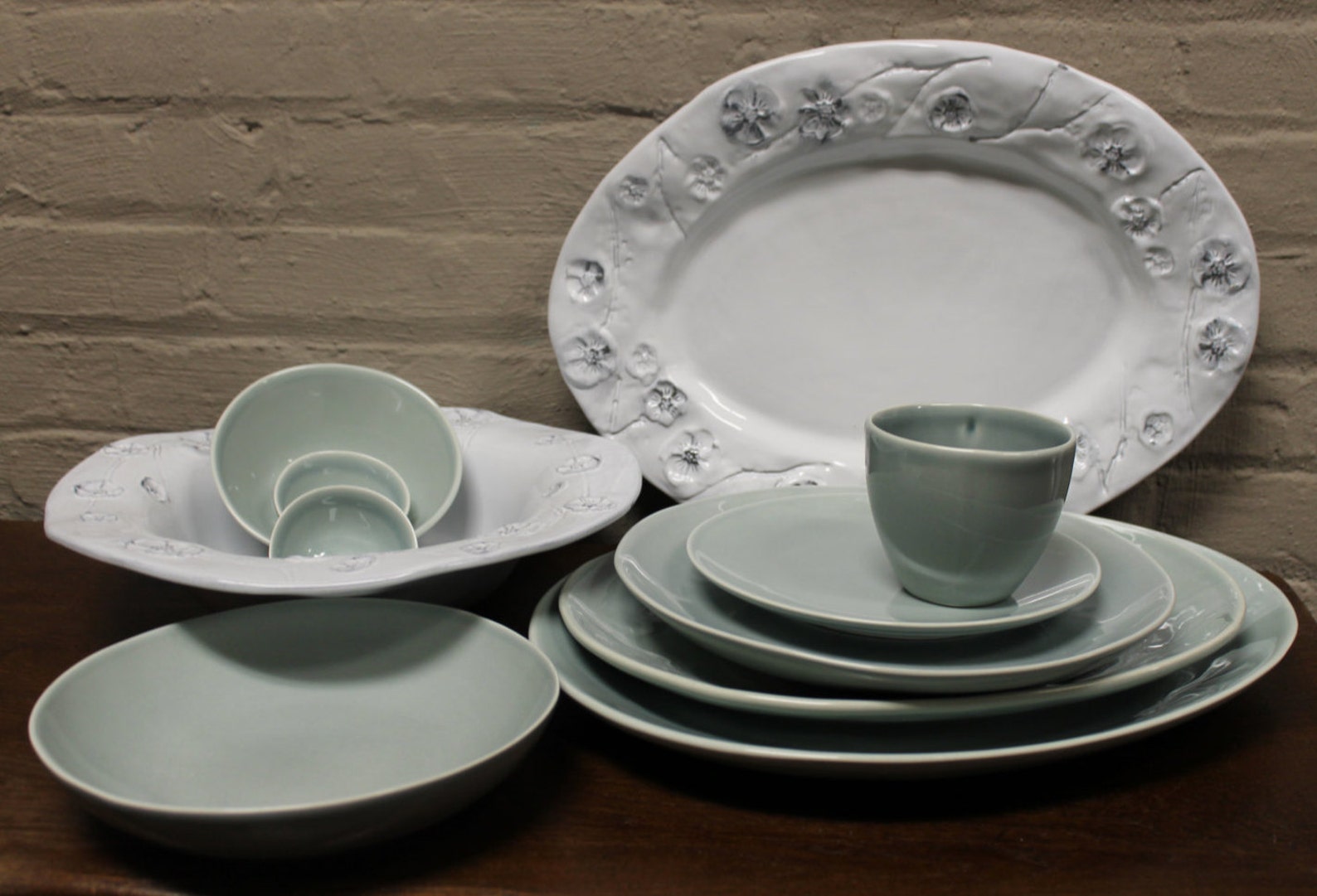 Ceramic Mug Set of 4 in Rainfall / Portuguese Dinnerware / - Etsy