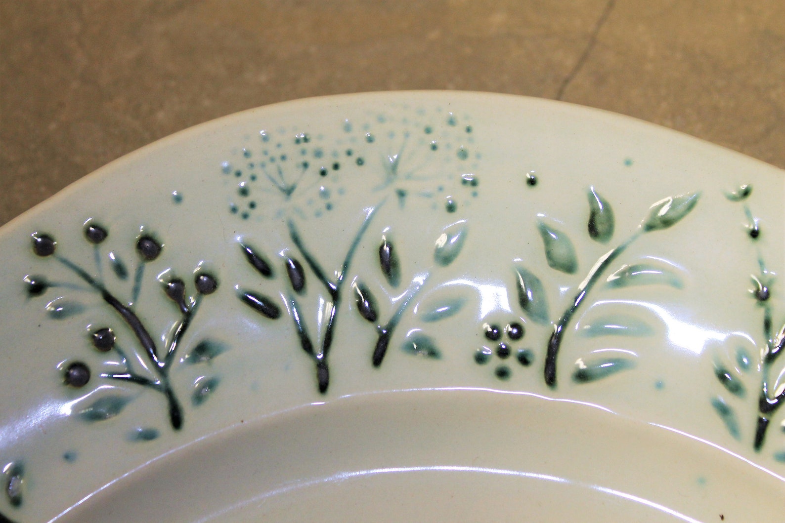 Dinner Plates Set of 4 in Rosemary / Portuguese Dinnerware / Stoneware ...