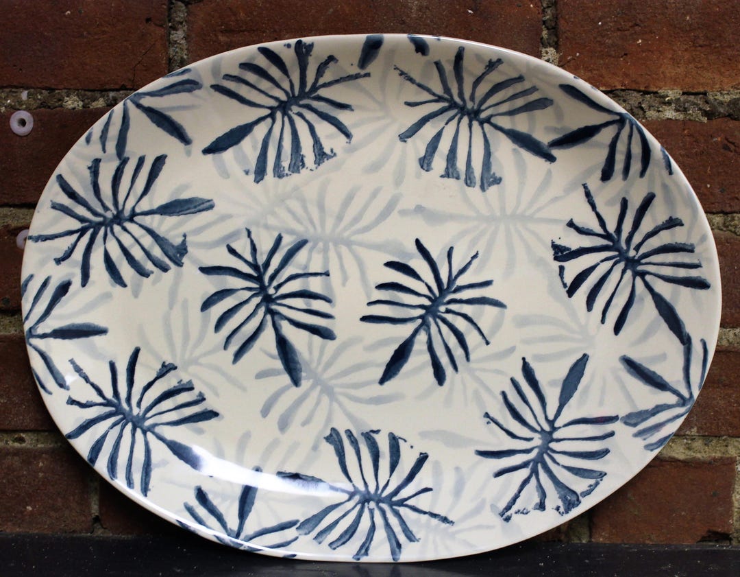 AZUL COLLECTION - Handmade & Hand Painted in Portugal - Ceramic Oval ...
