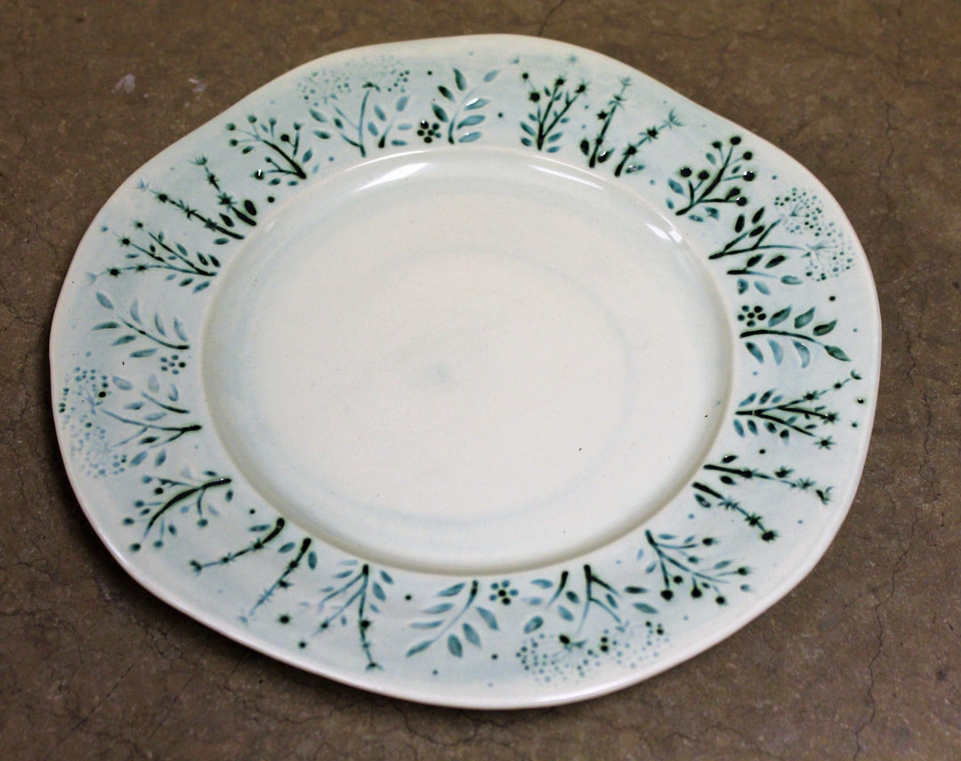 Dinner Plates Set of 4 in Rosemary / Portuguese Dinnerware / Stoneware ...