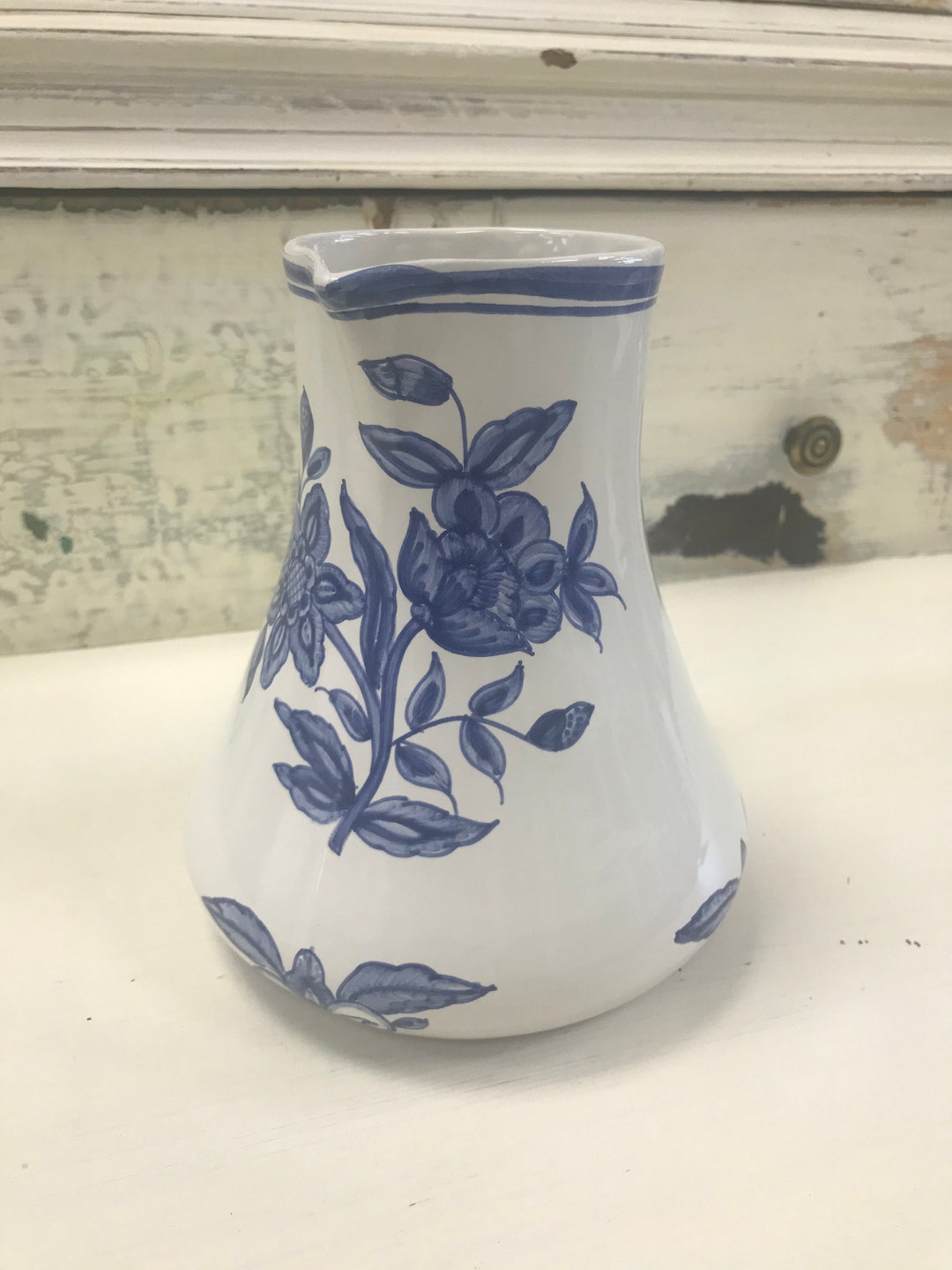 Blue and White Pitcher / Dalia Azul Collection / Hand-painted in ...