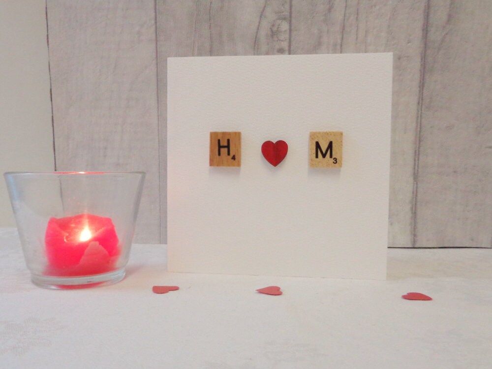 Personalised wedding card Monogram marriage card Romantic | Etsy