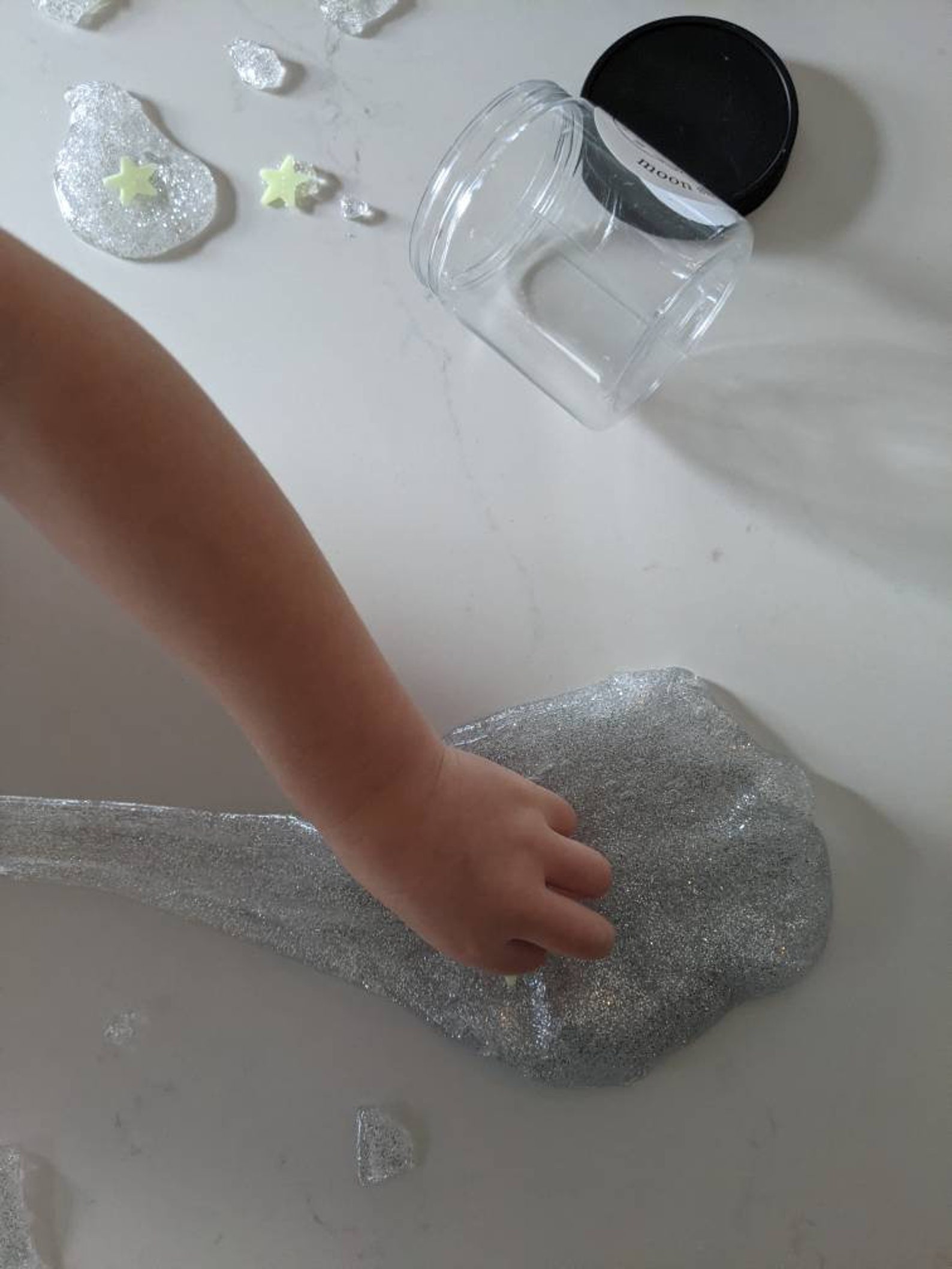 Moon slime 8oz slime for kids clear slime silver glitter slime | Etsy