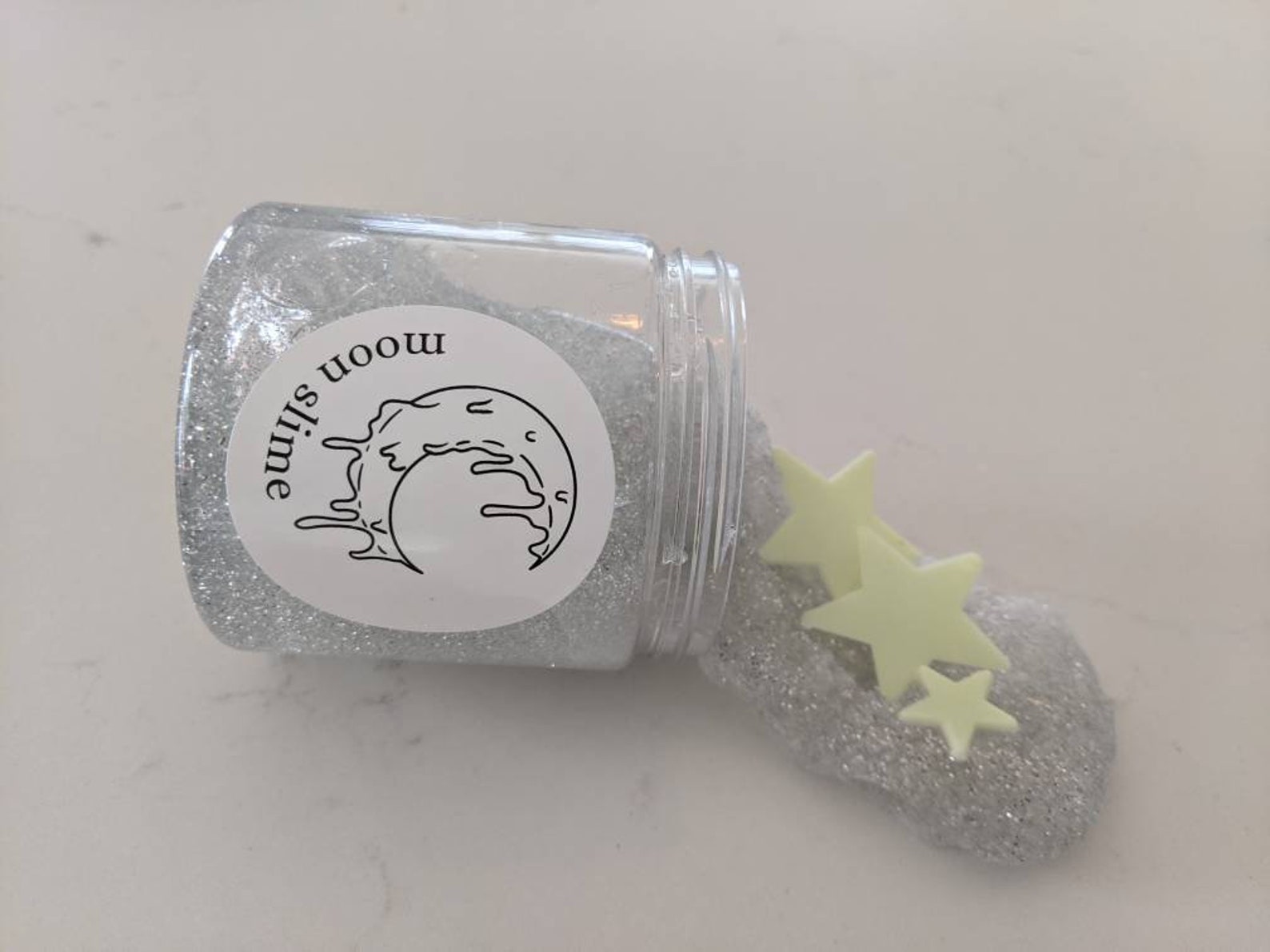 Moon slime 8oz slime for kids clear slime silver glitter slime | Etsy