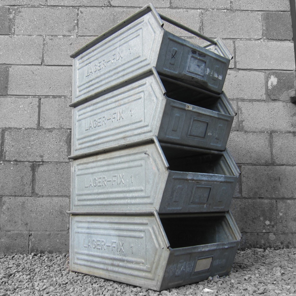 Industrial Storage Crate Boxes Stacking Kitchen Display - Etsy