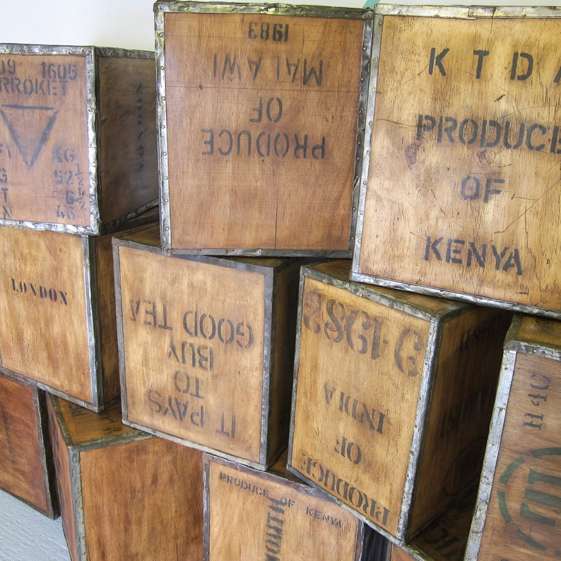 Vintage Tea Chest Trunk Box Crate Storage Side Table Bed Side - Etsy