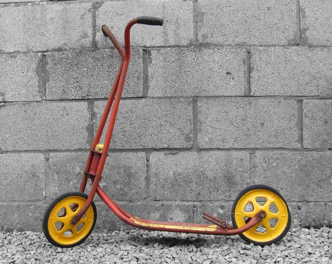 1960s Vintage Mobo Scooter - Vibrant Red Yellow - Great Windown Display ...