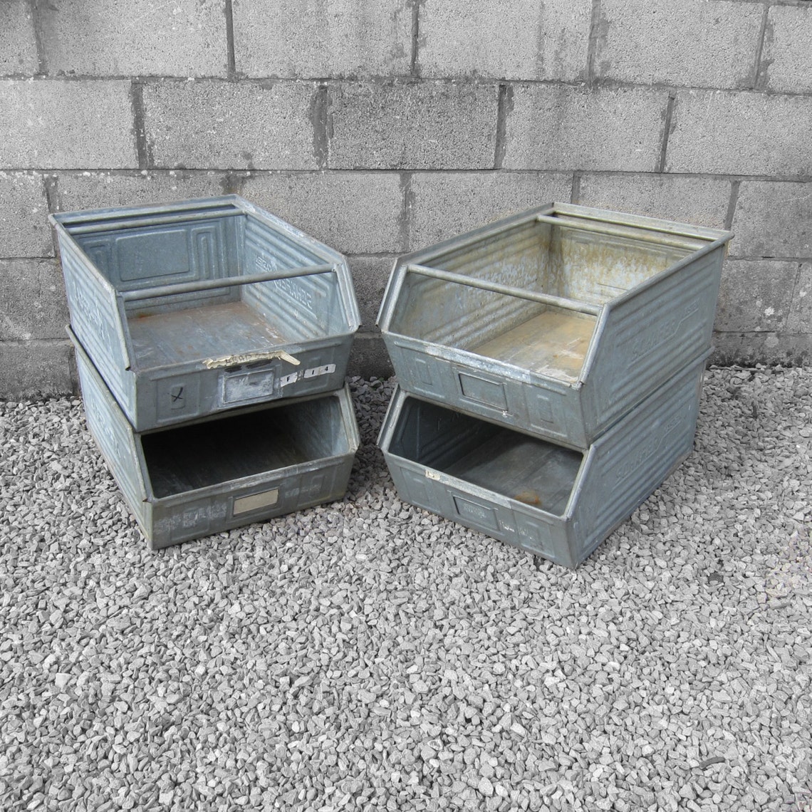 Industrial Storage Crate Boxes Stacking Kitchen Display - Etsy