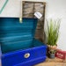 Sml Industrial Blue Steamer Trunk Chest Coffee Table Storage Box - Etsy UK