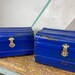 Sml Industrial Blue Steamer Trunk Chest Coffee Table Storage Box - Etsy UK