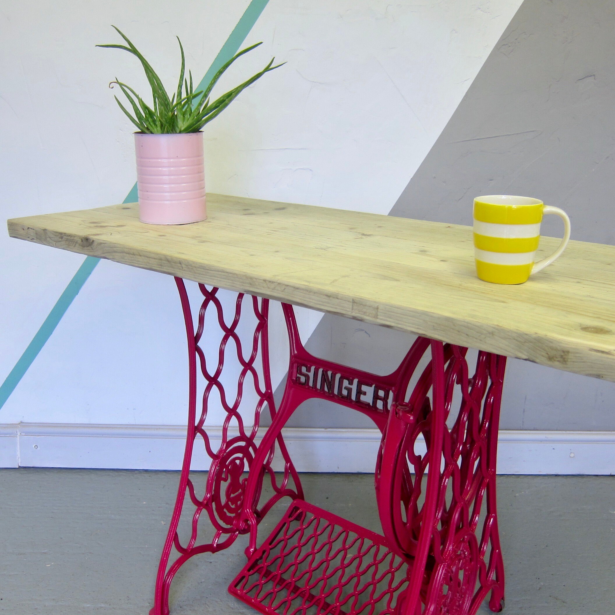 Pink Singer Table Industrial Pine Scaffold Sideboard Desk - Etsy UK