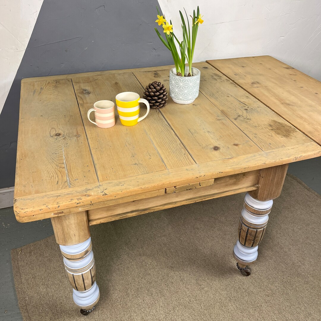 Victorian Farmhouse Extending Pine Kitchen Dining Table - Etsy