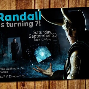 Loki Avengers Custom Birthday Party Invitation Digital File - Etsy