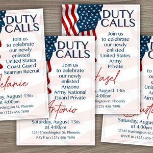 Custom Military Enlistment Going Away Party Digital Invitation ...