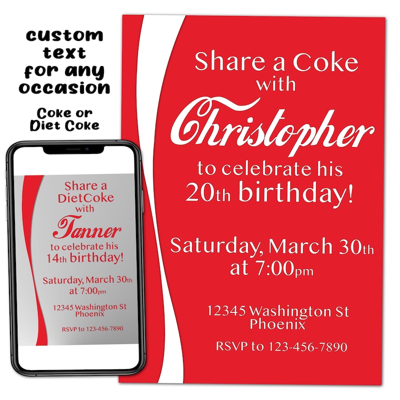 Diet Coke Custom Labels - Etsy