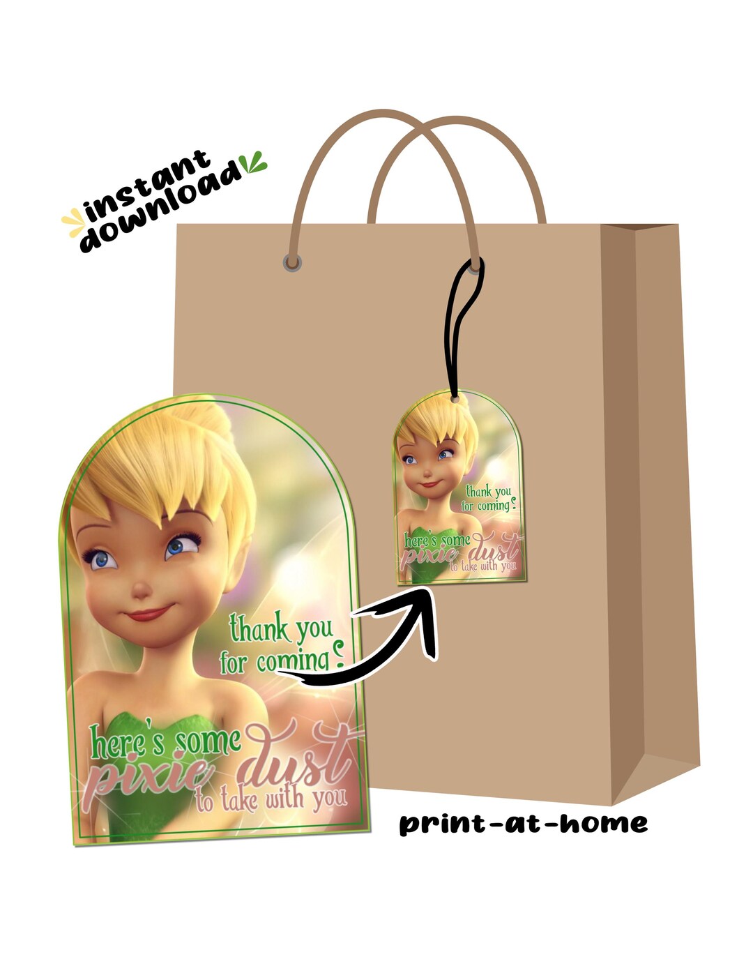 Tinker Bell Birthday Party Goodie Favor Bag Tags Instant Download ...