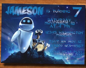 Wall E Birthday Invitation | Etsy