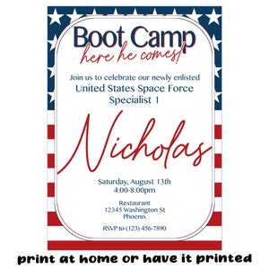 Custom Military Enlistment Going Away Digital Printable Invitation ...