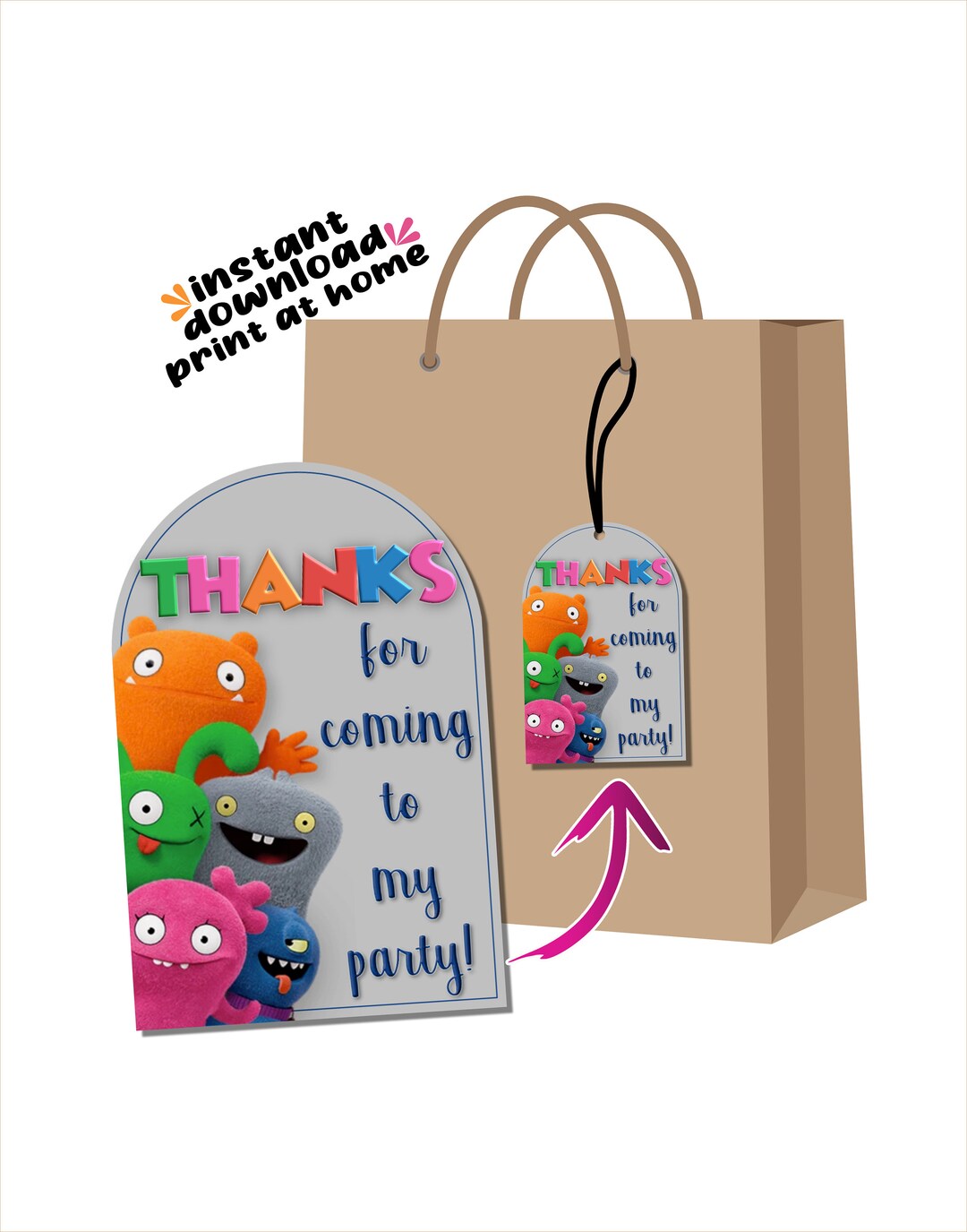 Ugly Dolls Birthday Party Favor Bag Tags Instant Download Digital File ...